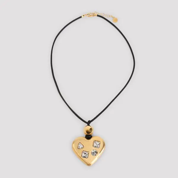 Jacquemus Mini Heart Pendant Necklace In Finish - Metallic