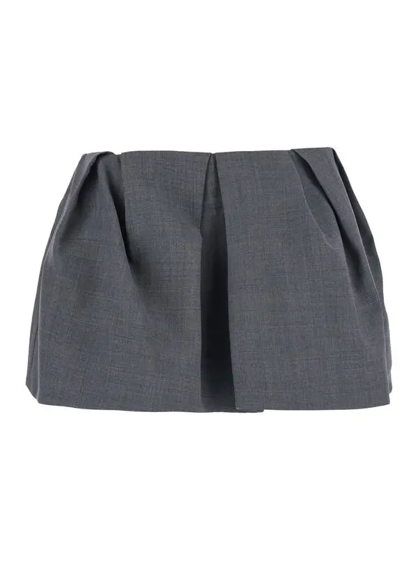 SHUSHU/TONG Wool & Polyester Pleated Mini Skirt For