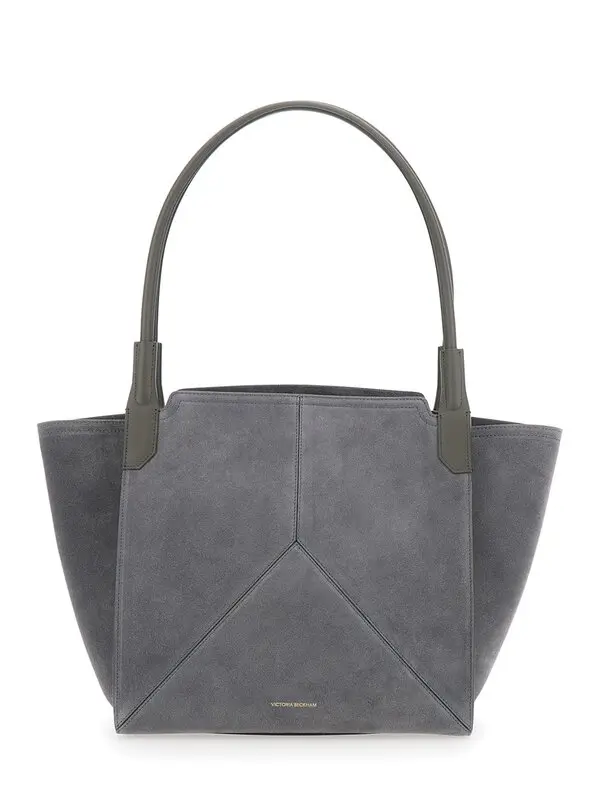 Victoria Beckham Piccola Mini Suede Handbag With Embossed Logo Lettering