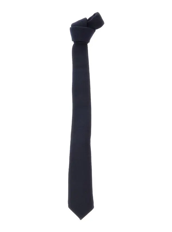 Burberry Tartan Check Tie With Plain Beige Details - Black