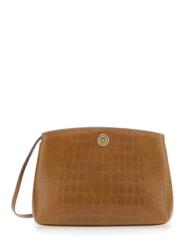 LIFFNER Suede Mini Clutch With Adjustable Shoulder Strap And Automatic Button Closure