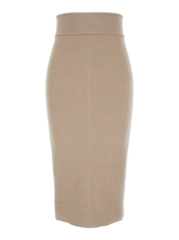Jacquemus Pencil Skirt With Wide Waistband In Wool
