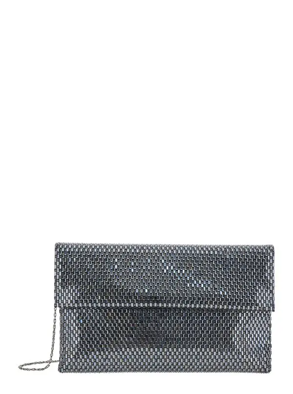TWENTY FOURHAITCH Stone & Rhinestone Mini Clutch With Personalized Shoulder Strap And Metal Closure