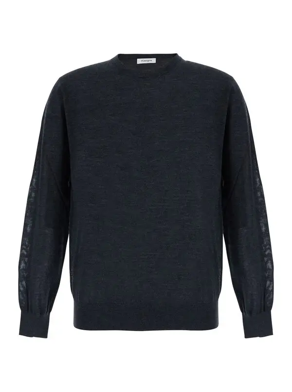 KANGRA Crew Neck Merino Extrafine Wool Sweater With Straight Hem