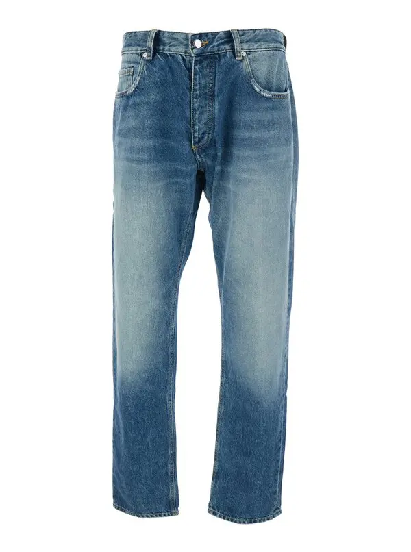 ICON DENIM LOS ANGELES Kanye Logo Patch 5-pocket Cotton Denim Jeans With Embroidered Back Detail