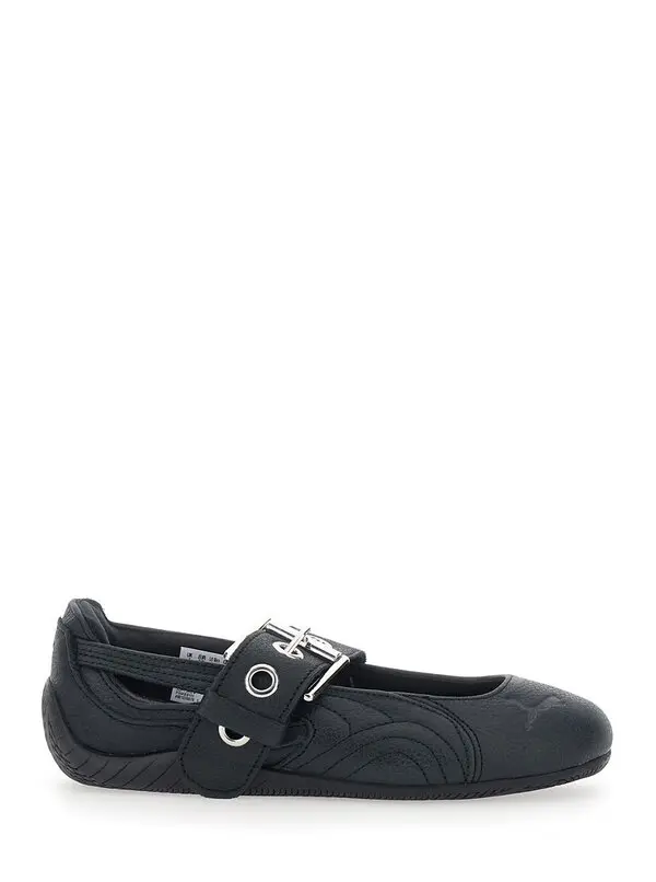 PUMA Speedcat Leather Ballet Flats With Adjustable Buckle Strap