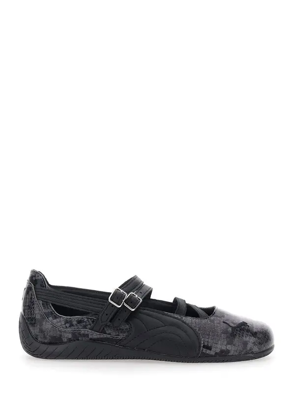 PUMA Speedcat Snake Print Leather Ballet Flats For