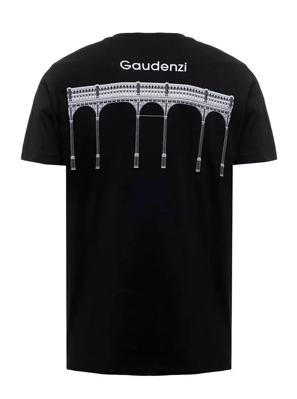 GAUDENZI Cotton Crew Neck Logo T-shirt For