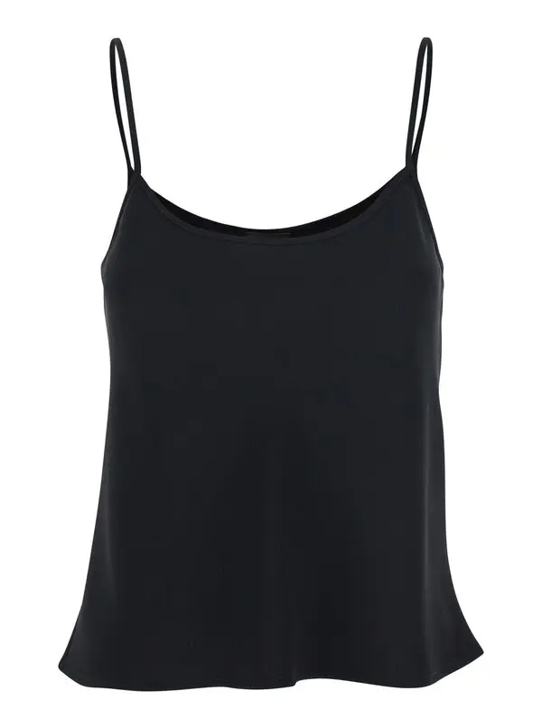 LEPLAIN Satin Spaghetti Strap Tank Top With Rounded Neck