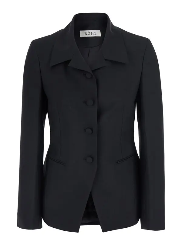 RÓHE Notched Collar Wool-blend Jacket With Button Cuffs For
