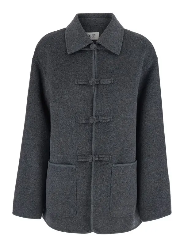 RÓHE Wool & Cashmere Classic-collar Button-front Jacket