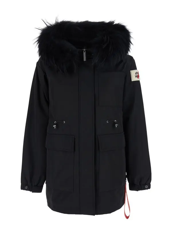 AFTER/LABEL Tech Fabric Jacket With Removable Hood & Logo Sleeve Patch
