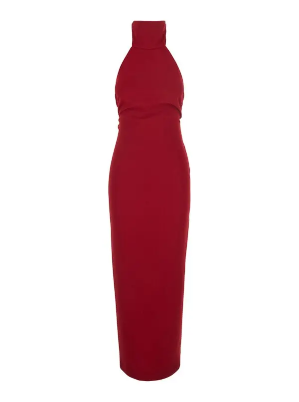 LEPLAIN Long Sleeveless Dress With Open Back And Back Zip Closure