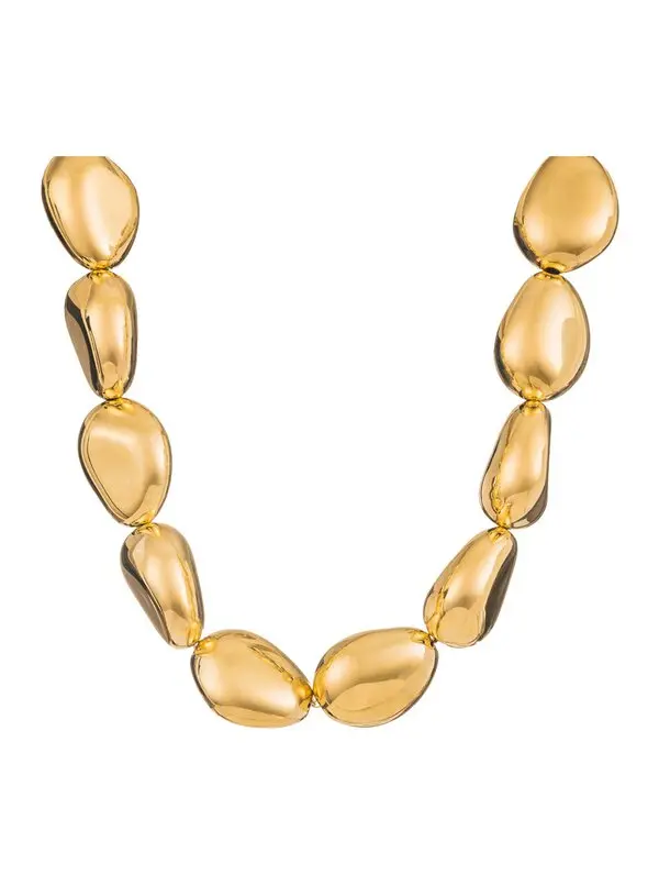 Federica Tosi Gold Metal Lace Stone Necklace With Natural Stones - Metallic