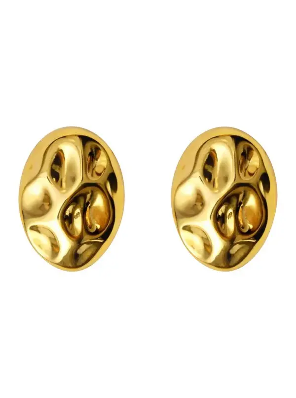 Federica Tosi Oval Metal Earrings With Back Closure For Pierced Lobes