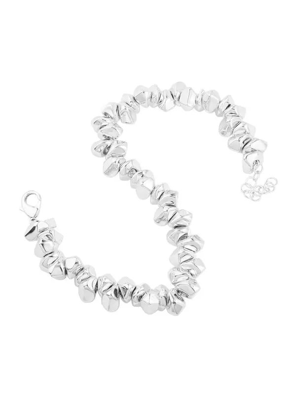 Federica Tosi Lace Small Stone Mini Necklace In Silver-tone Metal