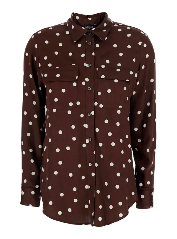 LEPLAIN Polka Dot Pocket Shirt With Welt Pockets