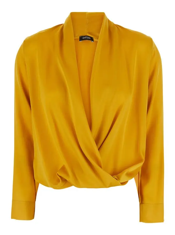LEPLAIN Georgette V-neck Crossover Blouse For