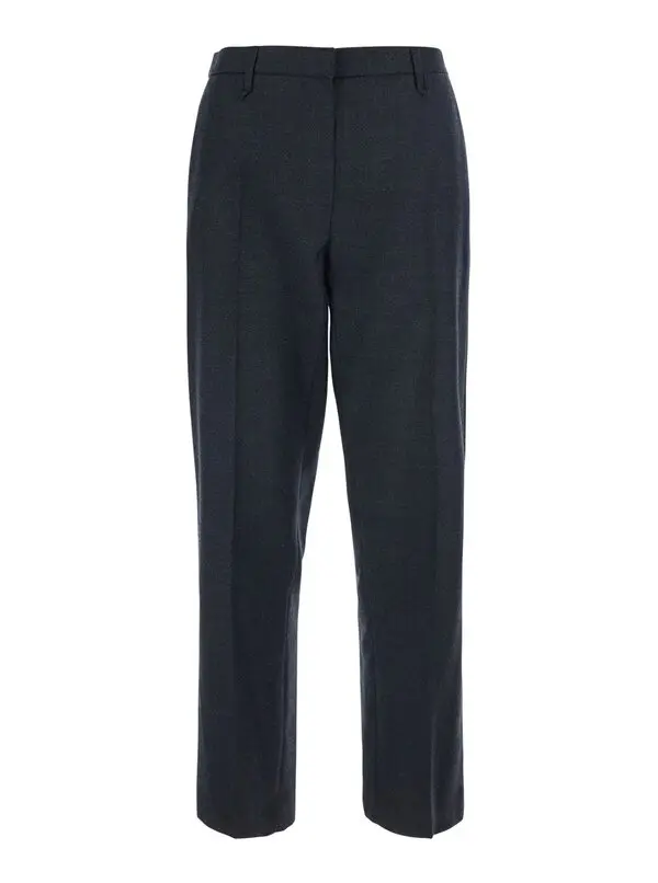 TELA Finn Blend Wool Pants With Hidden Front Closure And Elastic Back Waist