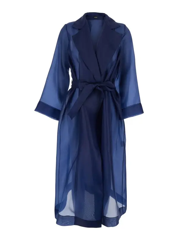 LEPLAIN Tech Fabric Trench Coat With Notched Revers And Front Belt Closure