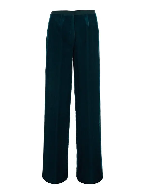FORTE_FORTE Corduroy High-waisted Straight-leg Pants With Side Pockets