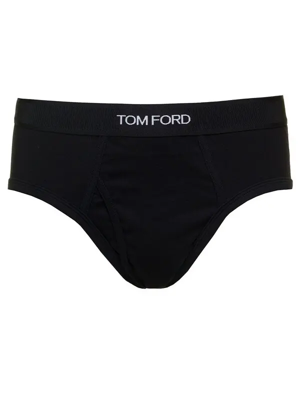 TOM FORD Logo Cotton Stretch Briefs With Elasticated Waistband