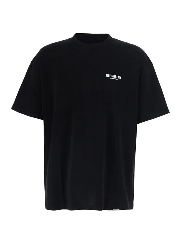 REPRESENT Cotton Crew Neck T-shirt With Front And Back Logo Lettering