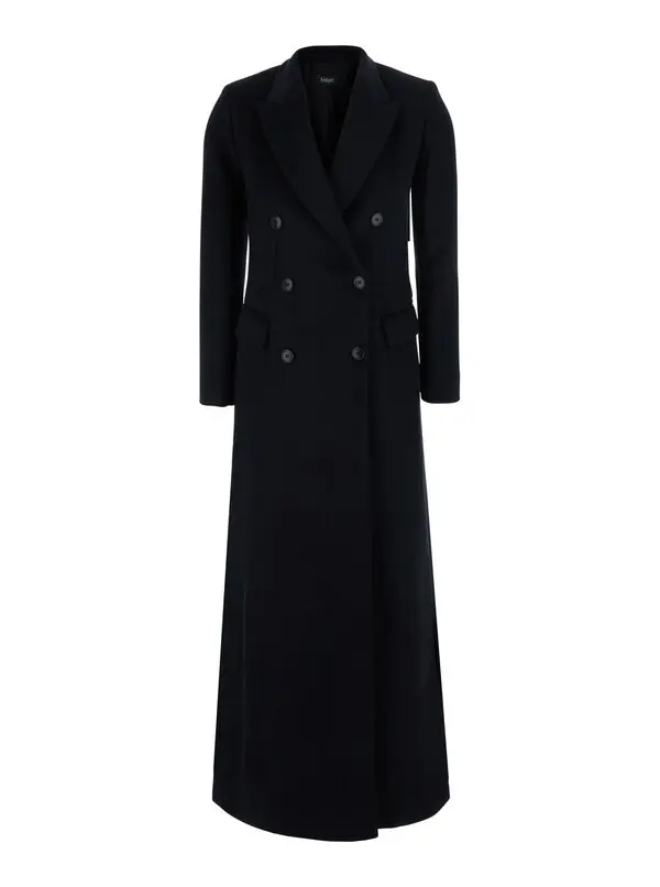 LEPLAIN Long Double-breasted Jacket With Peaked Lapels And Straight Hem