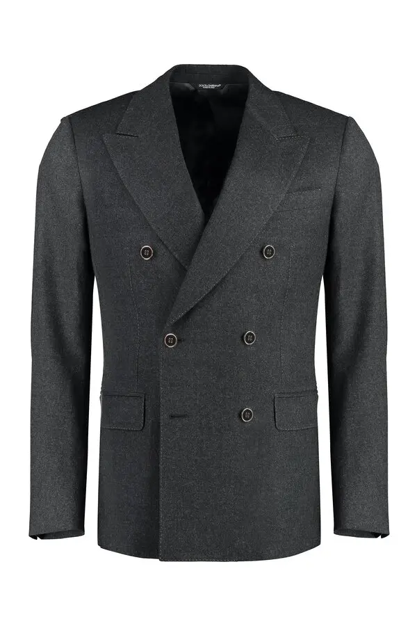 Dolce & Gabbana Double-breasted Wool Blazer With Lapel Collar
