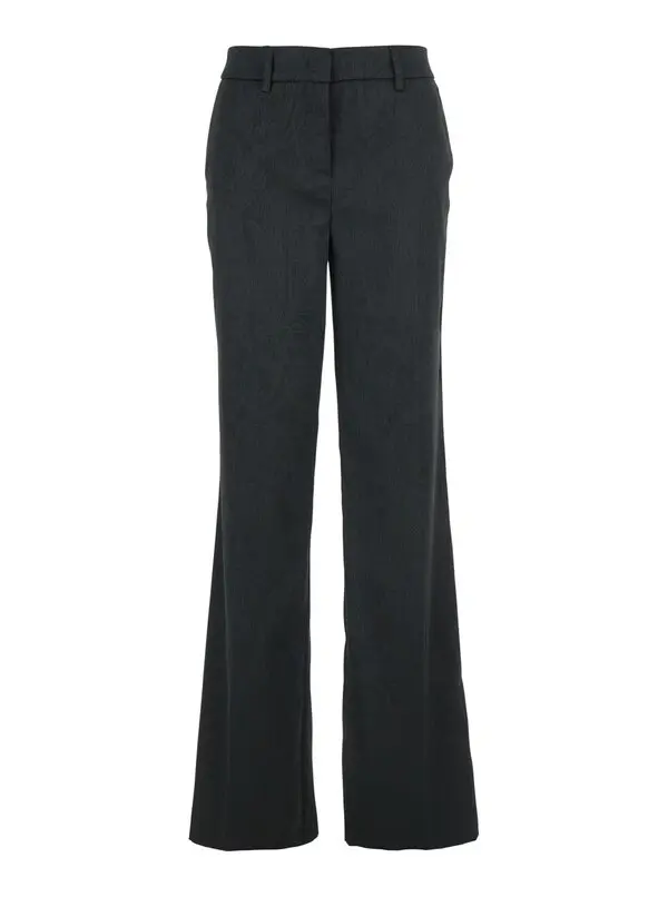 LEPLAIN Damask-effect Regular-fit Trousers With Belt Loops And Concealed Closure
