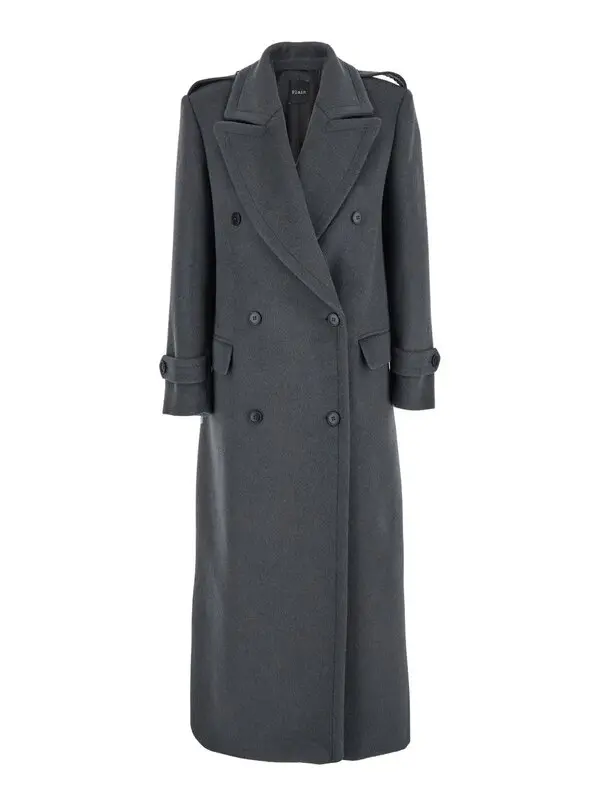 LEPLAIN Double-breasted Wool Jacket With Wide Notched Lapels For