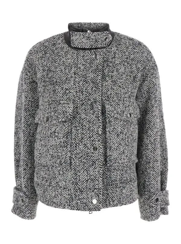 MERCI Tech Fabric High-collar Zip Front Jacket For
