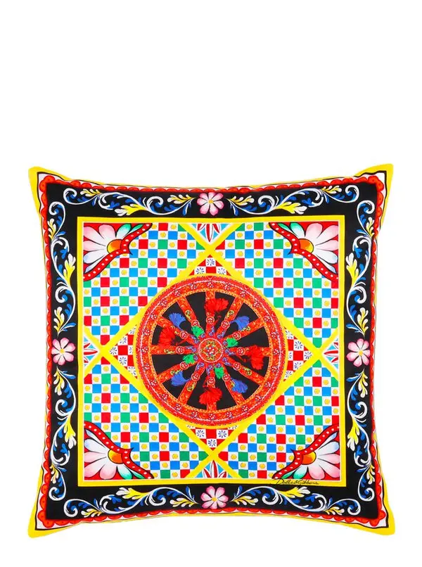 DOLCE & GABBANA CASA Square 45x45 Cm Graphic Print Cotton Cushion Pillow