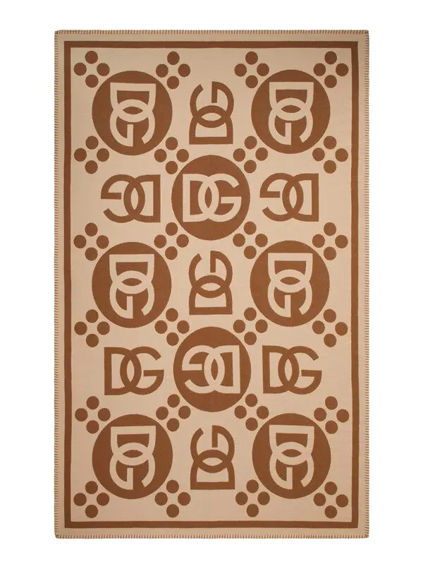 DOLCE & GABBANA CASA Rectangular Graphic Logo Wool Blanket 140x180 Cm