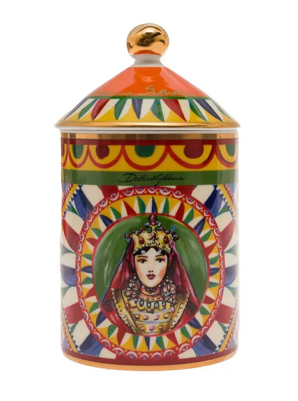 DOLCE & GABBANA CASA Porcelain Candle With Decorative Lid - Multicolor