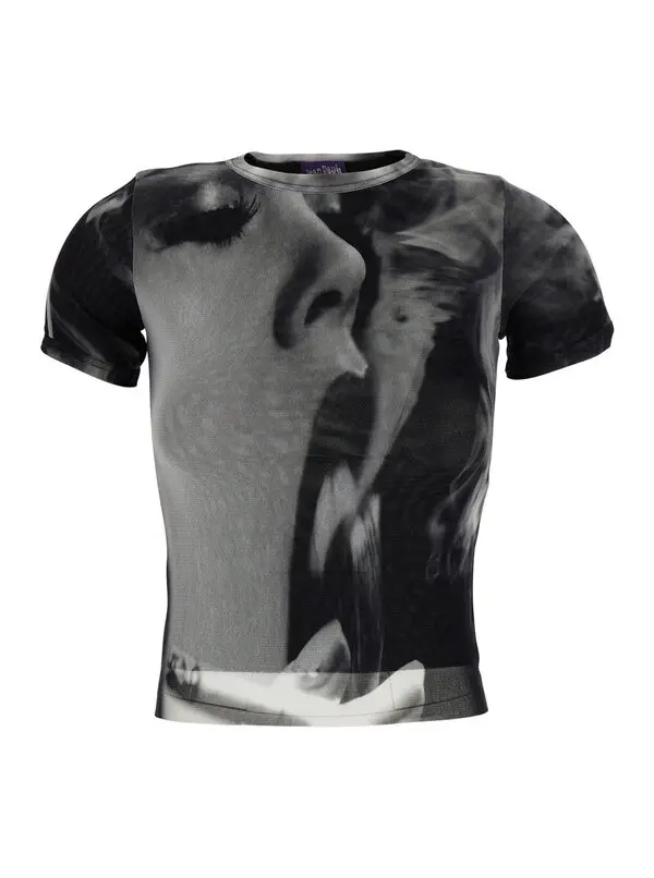 JEAN PAUL GAULTIER Graphic T-shirt With "smoking Women" Print - Black
