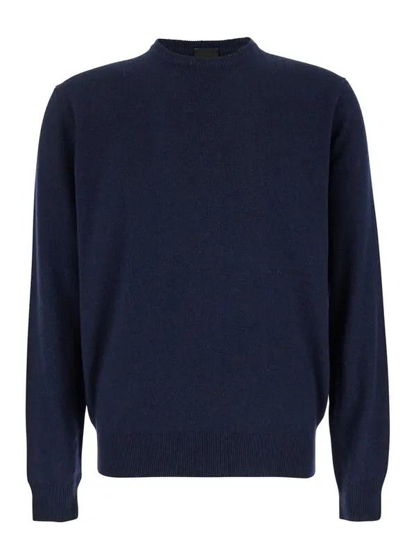 LEPLAIN Merino Wool, Silk & Cashmere Crewneck Sweater With Ribbed Trim