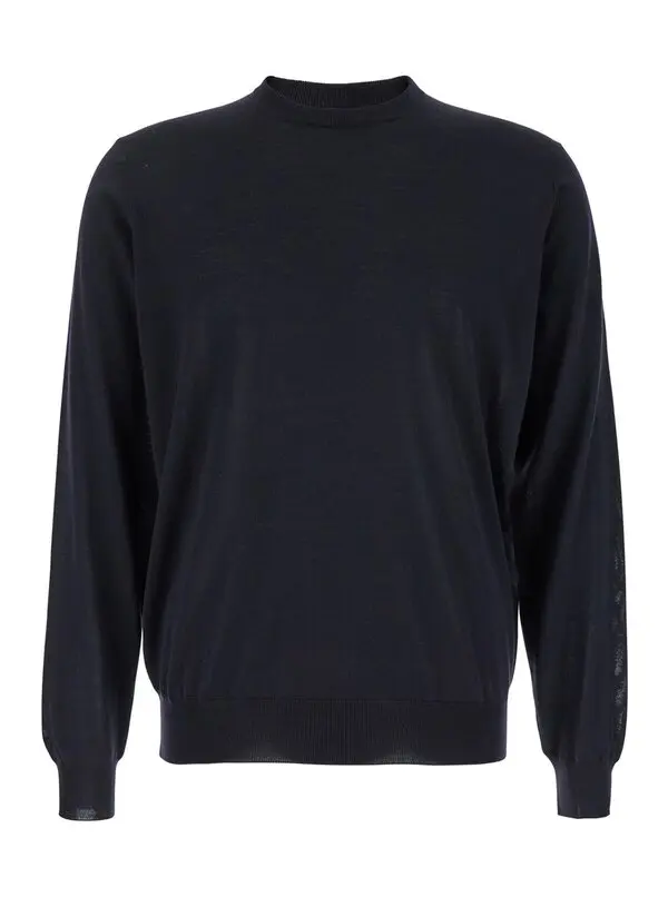 LEPLAIN Relaxed-fit Virgin Wool Crewneck Sweater With Ribbed Cuffs