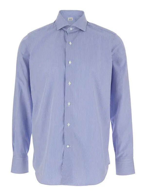 ALESSANDRO GHERARDI Classic-collar Striped Cotton Shirt For