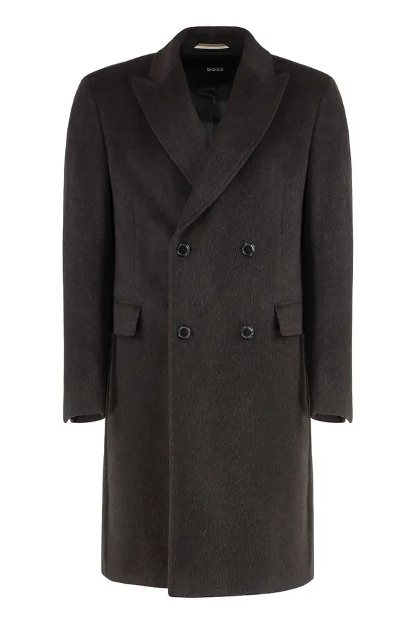 BOSS Double-breasted Alpaca-blend Jacket For
