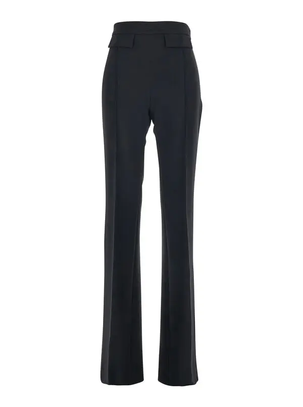 Elisabetta Franchi High-waisted Stretch Tech Pants With Two Front Flap Pockets