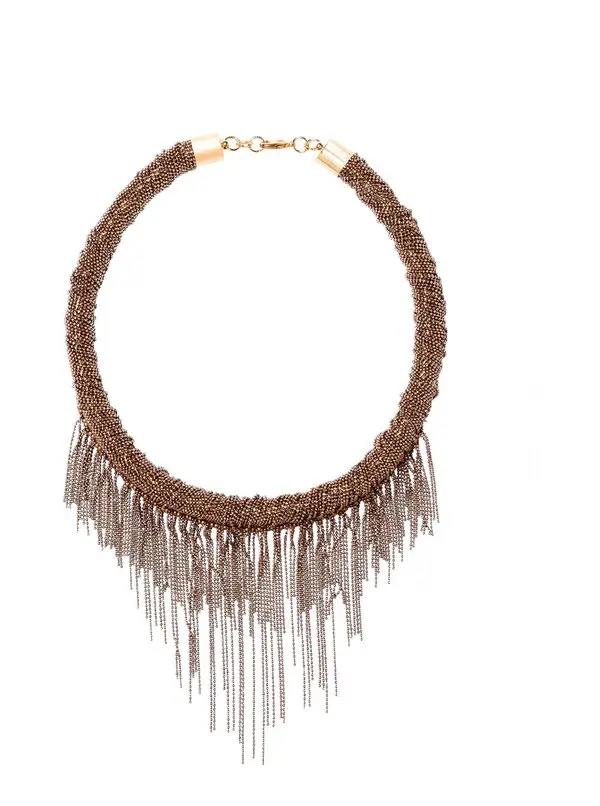 Fabiana Filippi Rhinestone All-over Metal Necklace For - Brown