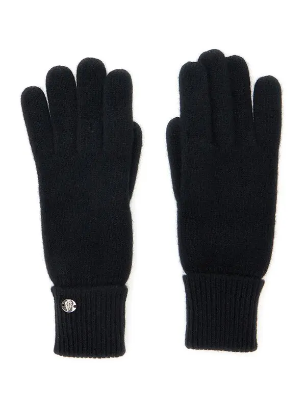 Helen Kaminski Blaire Cashmere Gloves With Logo Plaque Detail And Ribbed Design - Black
