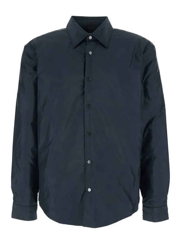 Hugo Boss Tech Fabric Jacket With Classic Collar And Button-front Closure