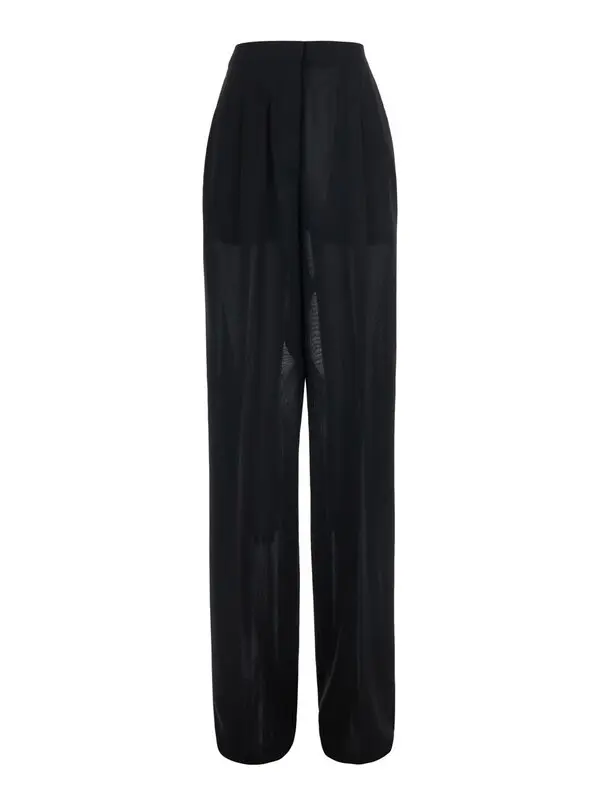 TOM FORD Wool High-waisted Pants With Front Pleats And Wide Leg