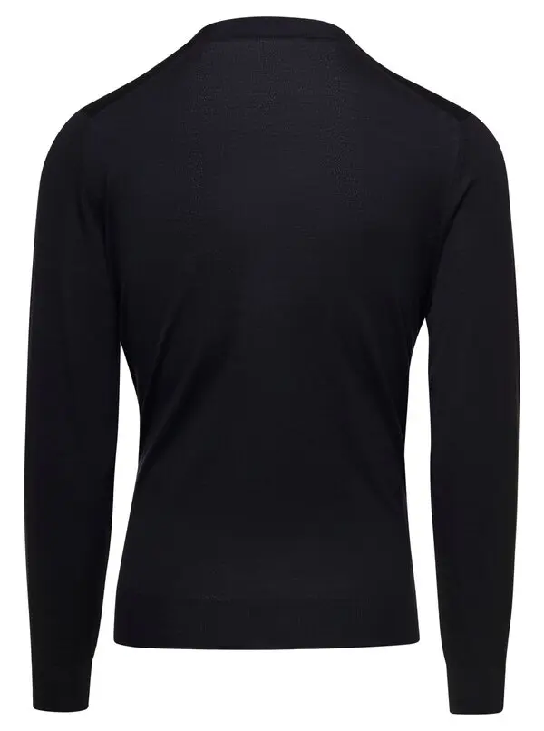 GAUDENZI V-neck Wool Cardigan With Button Front And Long Sleeves - Blu