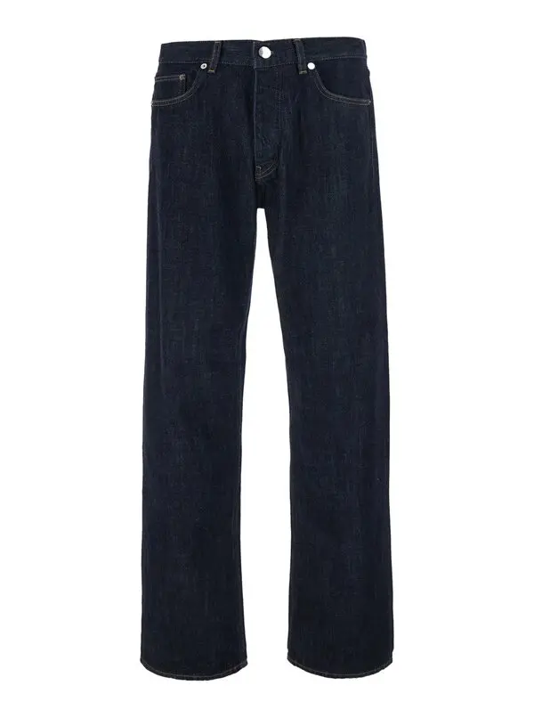SUNFLOWER Logo Patch Five-pocket Cotton Jeans For