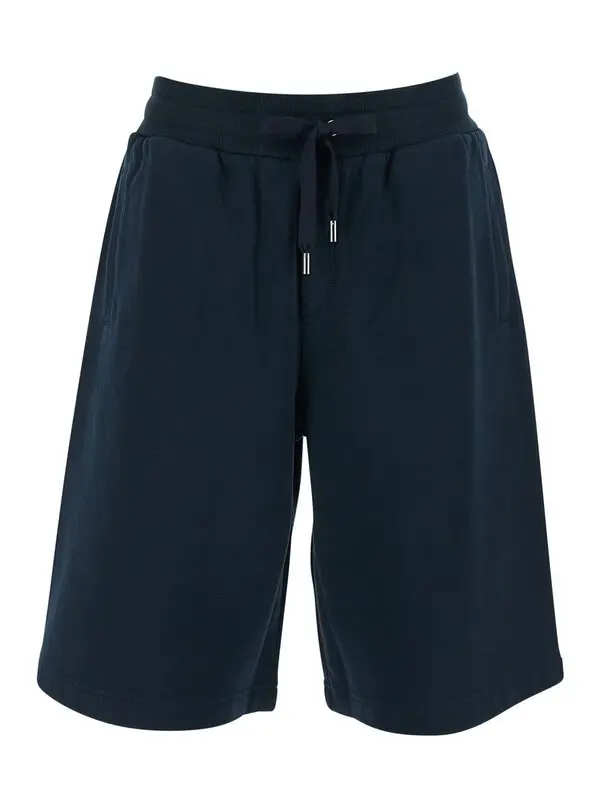 DOLCE E GABBANA Cotton Bermuda Shorts With Elastic Waist, Drawstring And Logo Back