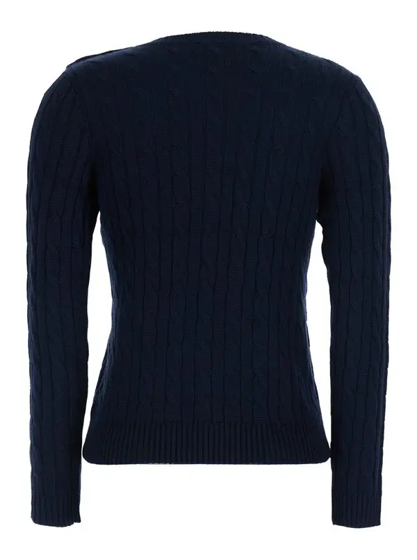 Ralph Lauren Cable-knit Crewneck Sweater With Embroidered Logo