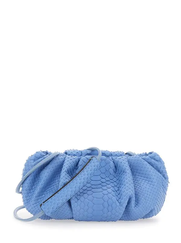 BIAGINI Pillow Leather Python Clutch With Shoulder Strap And Magnetic Closure 23.5x13x10 Cm
